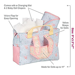 ADORA Sweet Baby Mini Baby Doll Diaper Bag (Fits 11" - 13" Dolls) Made with Premium Quality and Sturdy Straps, Perfect Baby Doll Diaper Backpack & Accessory Birthday Gift for Ages 3 and Up