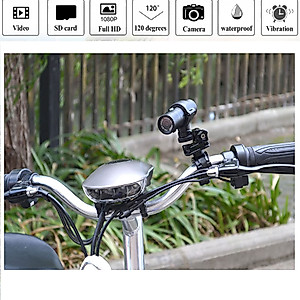 Wzquisite Motorcycle Helmet Camera, Bike Video Camera- 1080p Sports Action Camera 120° Wide Angle Camcorder Waterproof with Handle Brackect,32G SD Card
