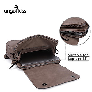 Angel Kiss Backpack Purse for Women Casual Fashion Vegan Leather Shoulder Bag Ladies Zipper Magnetic Flap Backpack