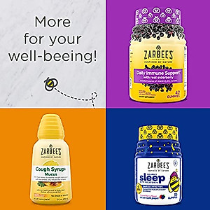 Zarbee's Melatonin 5mg, L-Theanine + GABA Sleep Supplement to Promote Peaceful Sleep, Natural Orange Flavor, Chewable Tablets for Adults Age 12 Up, 60 Count