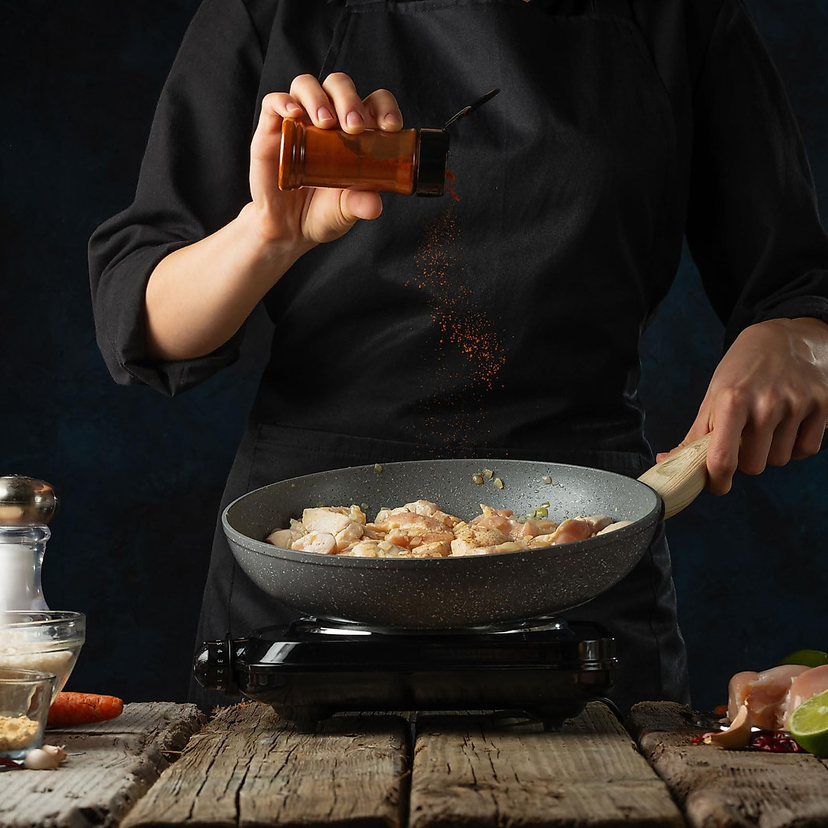 PATIKIL 2.7oz Plastic Spice Jars with Shaker Lids, 16 Pcs Refillable Empty Seasoning Containers Bottle with Black Cap for Storing Spice Salt Herbs Seasoning Powders Condiment, Clear