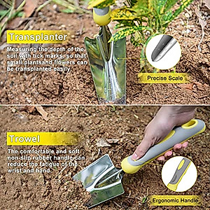 Garden Tool Set, Carsolt 10 Piece Stainless Steel Heavy Duty Gardening Tool Set for Digging Planting Pruning Gardening Kit with Durable Gardening Bag Gloves Gift Box Ideal Garden Gifts for Women Men