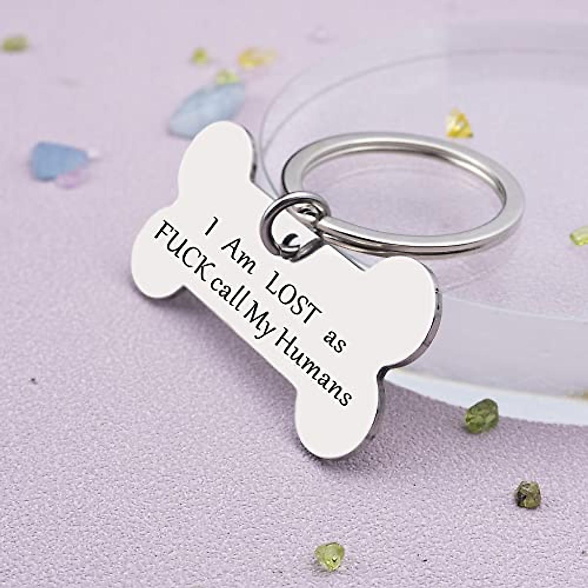 Personalized Dog Tags for Dog Mom Stocking Stuffer for Pet Funny Pet Dog Tag Keychain for Cats Dogs ID Tag Owner Personalized I'm Lost My New Puppy Engraved Bone ShapeTag for Dogs and Cats,