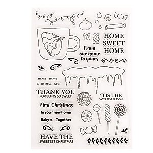 Decorative Transparent Silicone Stamp for Creative Cartoon Rubber Stamp DIY Christmas Birthday Wedding Cards Making Supp Christmas Card Making Stamps for Crafting