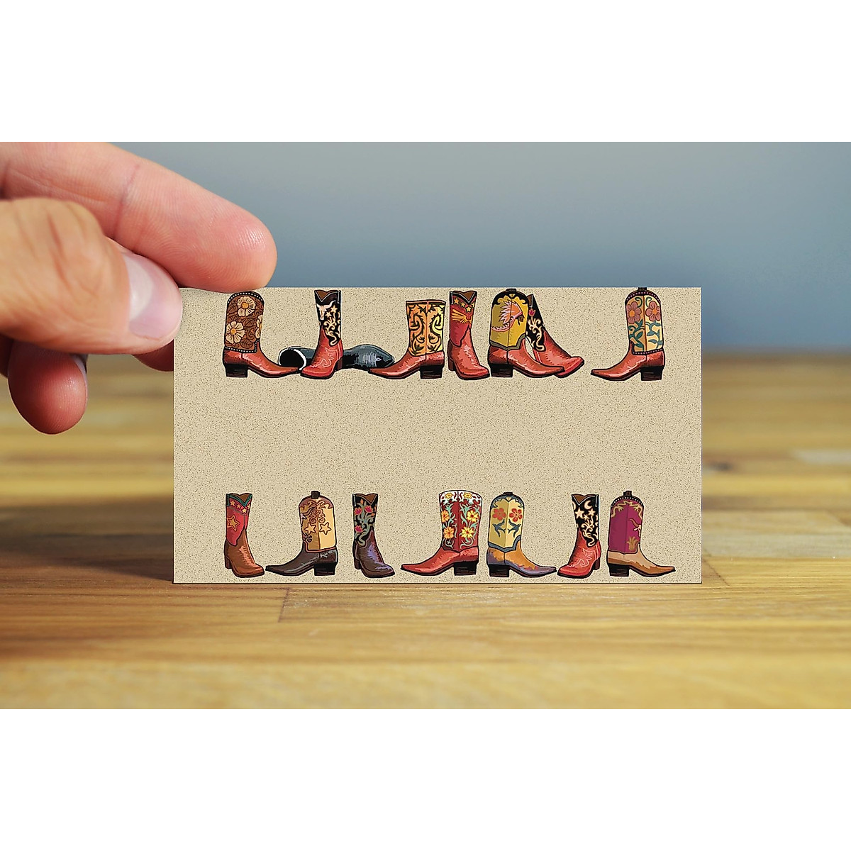 Stonehouse Collection | Western Theme Place Card | Ranch Themed Name Card | Cowbow Boots Table Tent Name Card for Birthday Party | Wedding, Dinner, Name Card | 25 Count (Cowboy Boots)