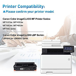 CLYWENSS [with CHIP] Compatible 055H Toner Cartridges Replacement for Canon 055 055H Toner Cartridge to use with Canon Color ImageCLASS MF743Cdw MF741Cdw Printer (1 Pack 055H Black Toner)