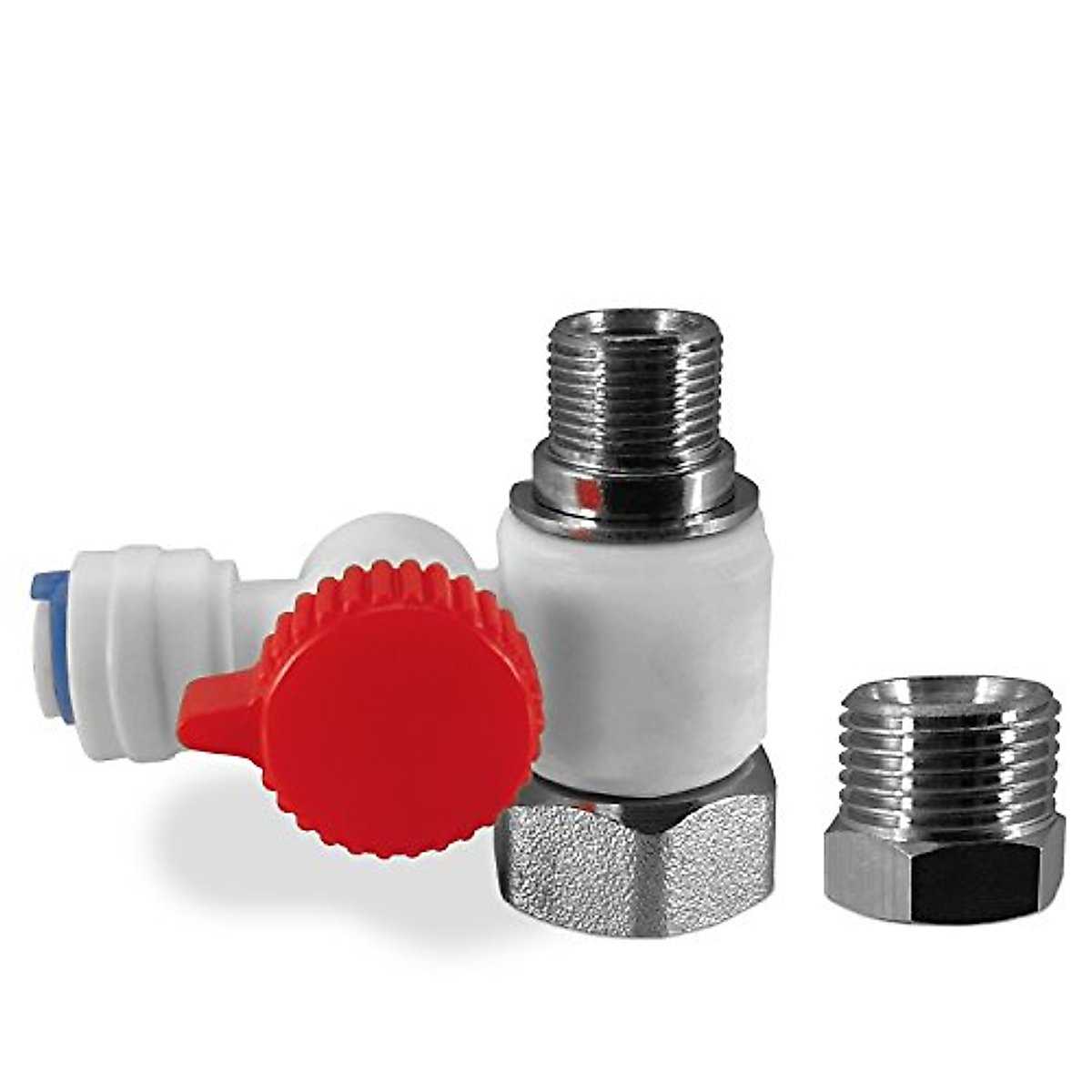Express Water RO Feed Adapter Valve Quick Connect for Undersink Reverse Osmosis System Fits Both 3/8" & 1/2" Connection