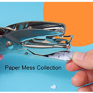 1 Pack 6.3 Inch Length 1/4 Inch Diameter of Heart Shape Hole Handheld Single Paper Hole Punch, Puncher with Pink Soft Thick Leather Cover(Heart 1/4 inch)