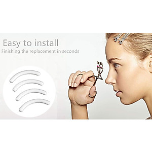 24 Pcs Curler Refill Eyelash Curler Refill Pads Silicone Rubber Soft Curler Replacement Refills Pads for Universal Eyelash Curler (White)