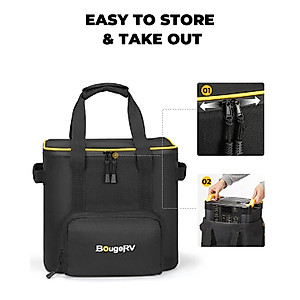 BougeRV Portable Carrying Bag Compatible with Fort 1000 Power Station/NCM 1100Wh Solar Generator, Power Station Storage Case with PVC Bottom Thickened Straps for Charging Cable Accessories