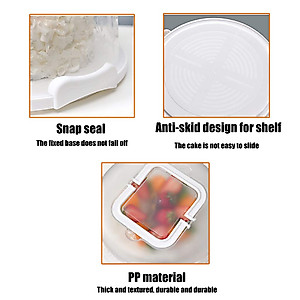 Cake Carrier with Handle, Cake Holder with Cover Lid, Round Cupcake Container Saver Transporter for Pies Cookies Nuts Fruit Storage, 10 Inch (White)