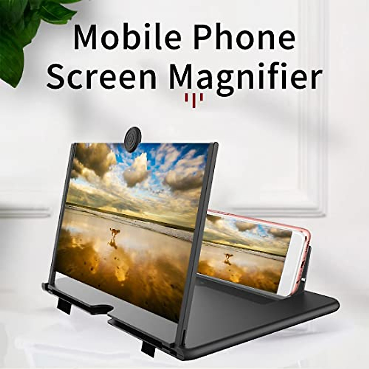 14" Phone Screen Magnifier 3D HD Foldable Amplifier Magnifying Projector Screen Enlarger for Movies, Videos and Gaming with Adjustable Angle