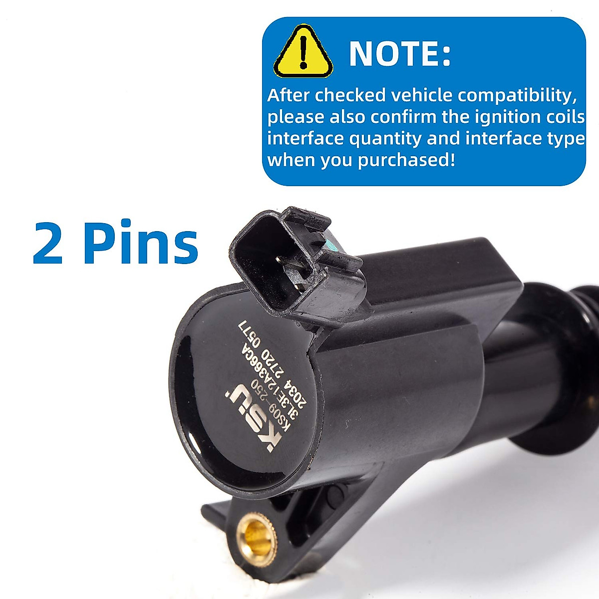 KSU Ignition Coil Pack Compatible With 2004-2008 Ford Expedition Explorer F-150 F-250 F-350 F-450 F-550 Super Duty Mustang Lincoln Navigator Mark Mercury Mountaineer 4.6l 5.4l 6.8l DG511 C1541(8Pack)