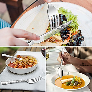 LIANYU 30-Piece Elegant Silverware Set, Stainless Steel Flatware Cutlery Set for 6, Fancy Eating Utensils Tableware Include Forks Knives Spoons for Home Restaurant Party Wedding, Dishwasher Safe