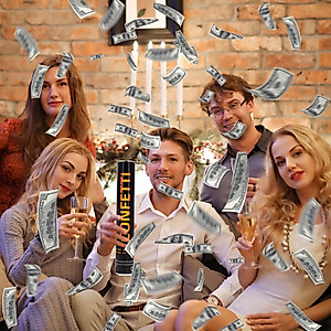 Money Confetti Cannon 12Pack Confetti Poppers Biodegradable 100 Dollar Bill Money Confetti 12inch Confetti Party Poppers for Party Celebration Opening Activities Birthday Graduation Business Signing