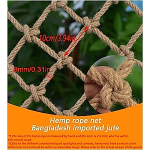 KACQIHTU Hemp Rope Net Child Safety Net Rope Fence Stairs Balcony Railings Garden Playground Safety Protection Rope Netting Climbing Net for Kids