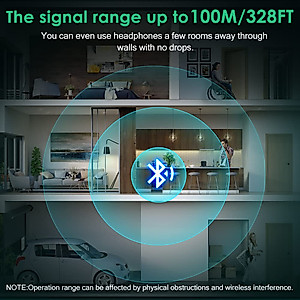 ONVIAN 100M/328FT Long Range USB Bluetooth 5.0 Adapter for PC Wireless Bluetooth Adapter for Desktop Computers Bluetooth Receiver for Headpones,Speakers, Keyboard, Mouse Support Windows11/10/8.1/8/7