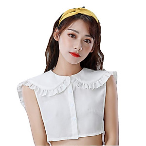 EVGVAT Fake Collar Detachable Faux Collar Half Shirt Women Blouse False Collar Dickey (A-White)
