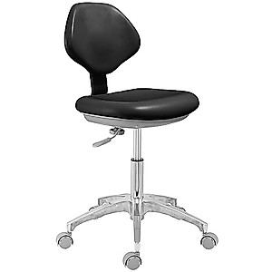 Dental Medical Chair for Dentist Doctor's Stool Adjustable Mobile Chair PU Leather Black(14#)
