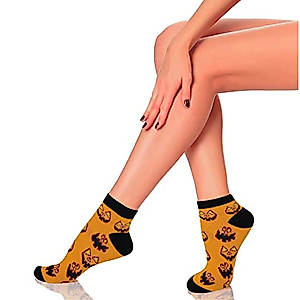 SUMONA Differenttouch 12 Pairs Pack Women Low Cut Colorful Fancy Design Ankle Socks (9-11, Halloween)