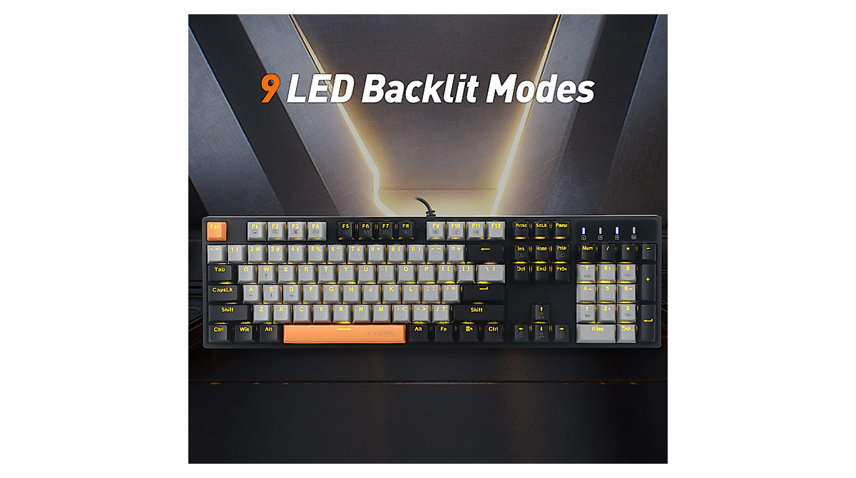 E-YOOSO Z-14 Mechanical Gaming Keyboard - Red Switch, RGB Backlit, Full ...