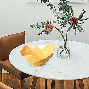 BESTonZON Modern Fruit Basket, European Fruit Bowl, Irregular Fruit Salad Plate Vegetable Snacks Serving Tray Candy Dessert Display Dish for Counters, Kitchen, Countertop, Home Decor, Yellow