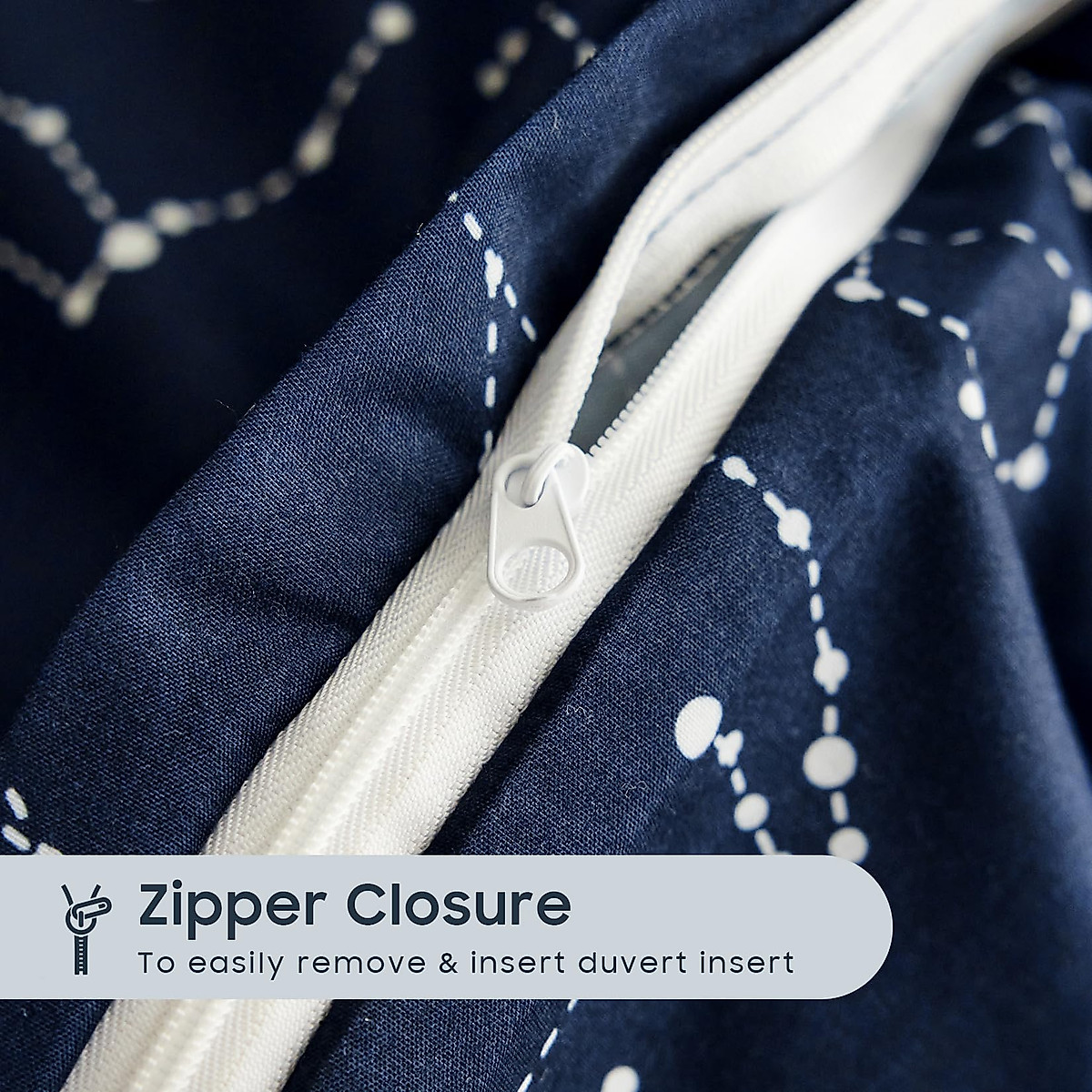 Wake In Cloud - Constellation Duvet Cover Set, Space Witchy Star Celestial Galaxy Astrology for Teen Kids Boys Girls, Soft Lightweight Bedding, 3-Piece, Navy Blue, Twin/Twin XL Size