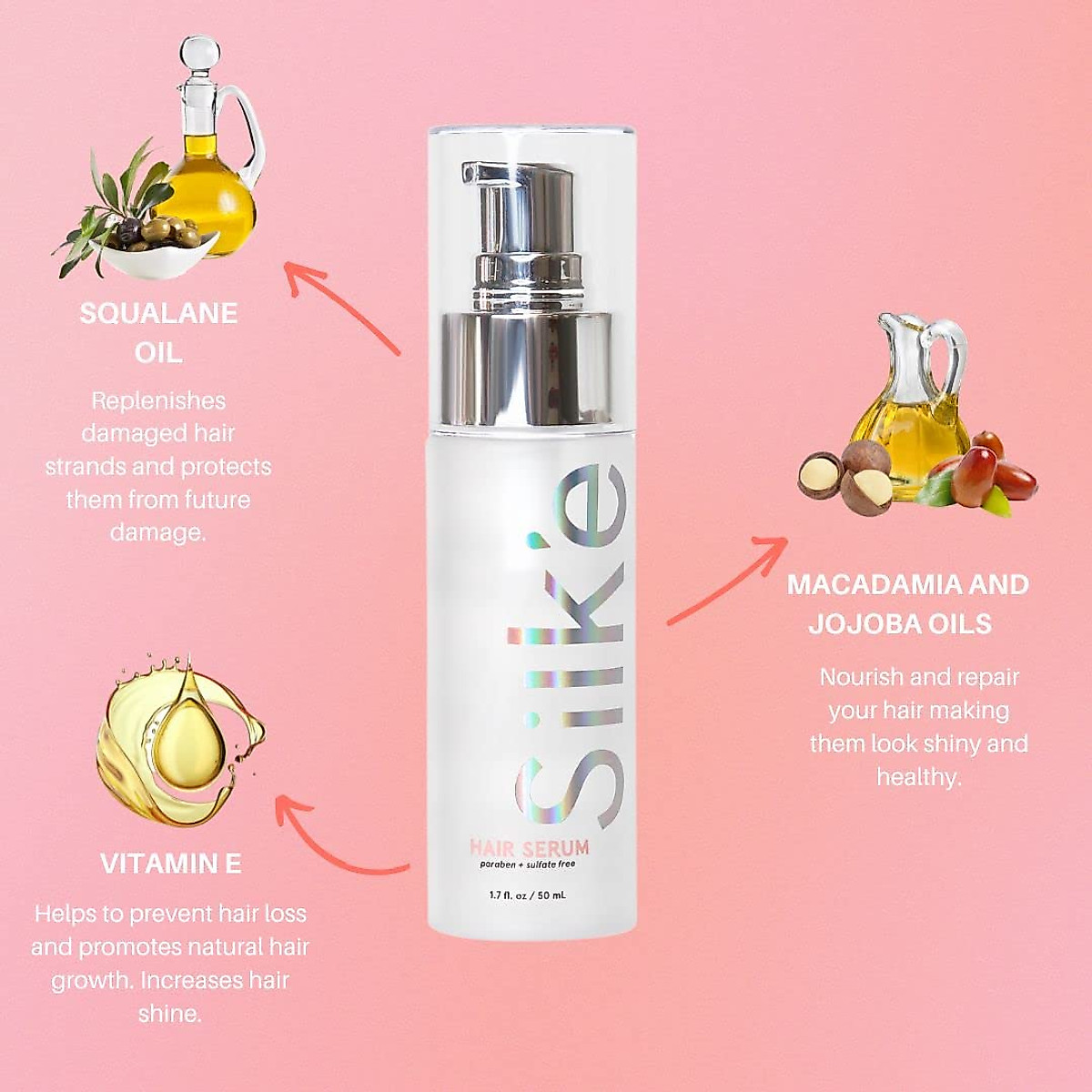 Sleek'e Silk'e Hair Repair Therapy Serum - Controls Frizz for Silky, Shiny, and Smooth finish (50ML/1.7oz)