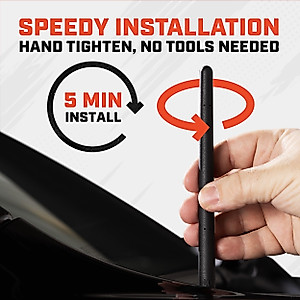 Votex Black Short Rubber 6 3/4" Universal Antenna Kit - Car Wash Proof, Easy Setup, Enhanced Reception with Copper Coil, USA Stainless Steel Threading, Flexible & Durable Fits Cars, Trucks, SUVs