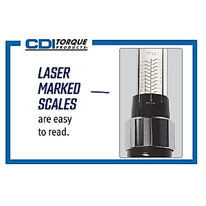 CDI 1503MFRPH Comfort Grip Dual Scale Micrometer Adjustable Click Style Torque Wrench - 1/2-Inch Drive - 20 to 150 ft. lb. Torque Range