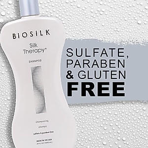 BioSilk Silk Therapy Shampoo, Gentle Hair Cleanser Delivers Healthy & Shiny Hair, Great For All Hair Types, Sulfate, Paraben, & Cruelty-Free, 34 Oz