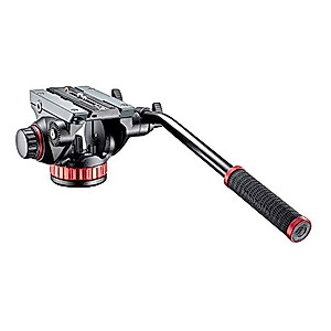Manfrotto Video Head with Flat Base and Fixed Lever, Video Head for Compact Video Cameras and DSLR Cameras, for Filming, Videography, Content Creation, Vlogging, Live Streaming