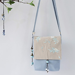 Crest Design Cute Canvas Crossbody Bag Shoulder Bag Purse for Girl and Teenage (Pink Lark)