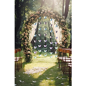 Goresory 4Piece Butterfly Hanging Garlands 3D Laser Butterfly Streamers Decoration for Wedding Birthday Party Bridal Shower Decorations (Laser)