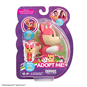 Fingerlings Adopt Me! x, Adopt Me! Strawberry Shortcake Bat Dragon, Legendary Interactive Pet with 40+ Sounds & Reactions (Ages 5+)