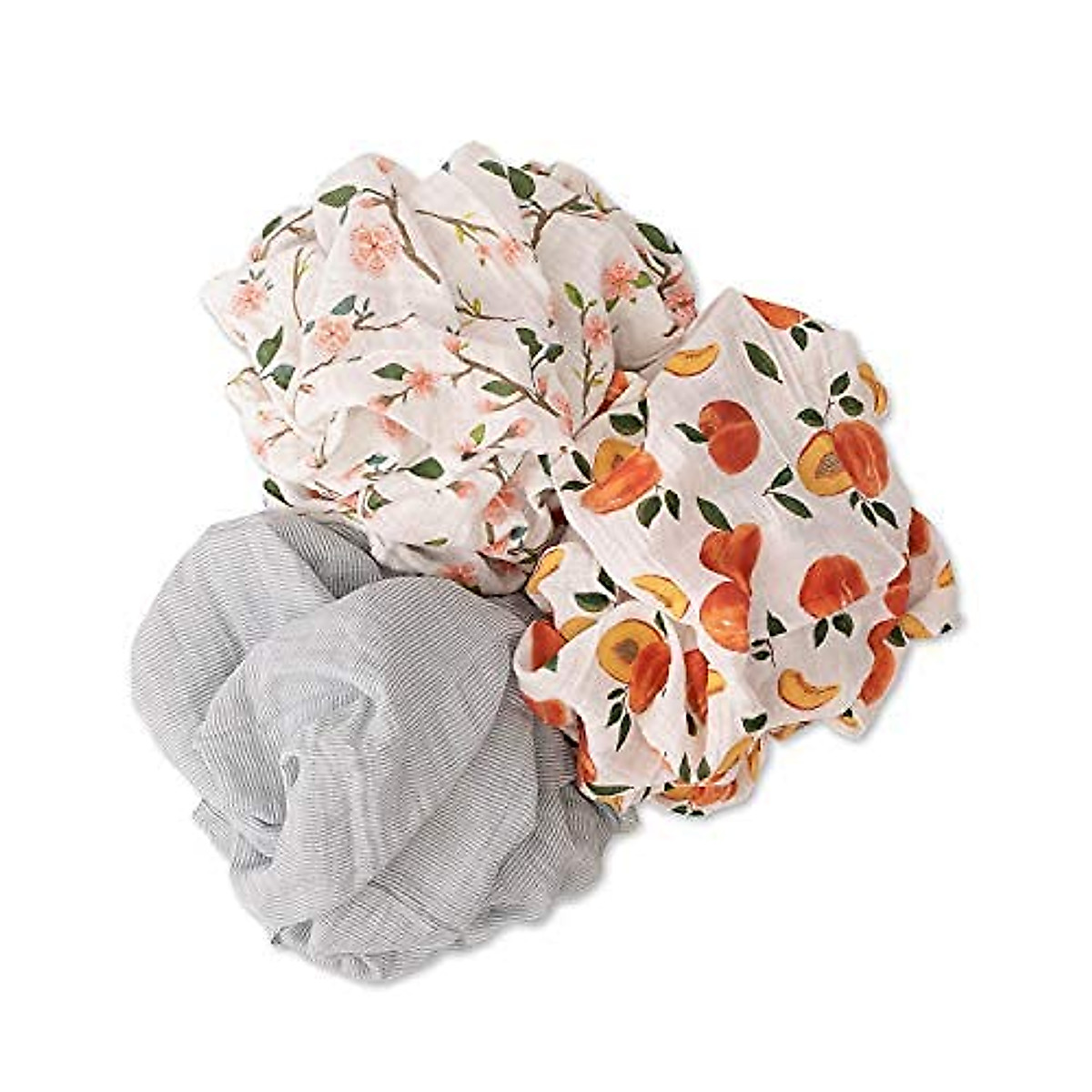 Red Rover Kids Cotton Muslin Swaddle - 47” x 47”- 100% Cotton – Machine Washable – Softer with Every Wash – Playful Designs - Soft, Breathable & Lightweight – Unisex - 3 Pack (Peachy)