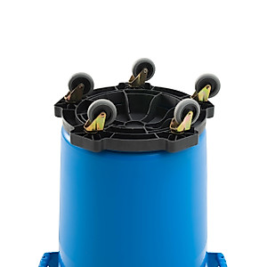 Trash Can With Lid And Dolly Round Ingredient Storage Containers Recycling Bin Kitchen Garbage Can Office Garbage Can Trash Barrel Plastic Barrel Yard Waste Bin Outdoor Trashcan (Blue, 20 Gallon)