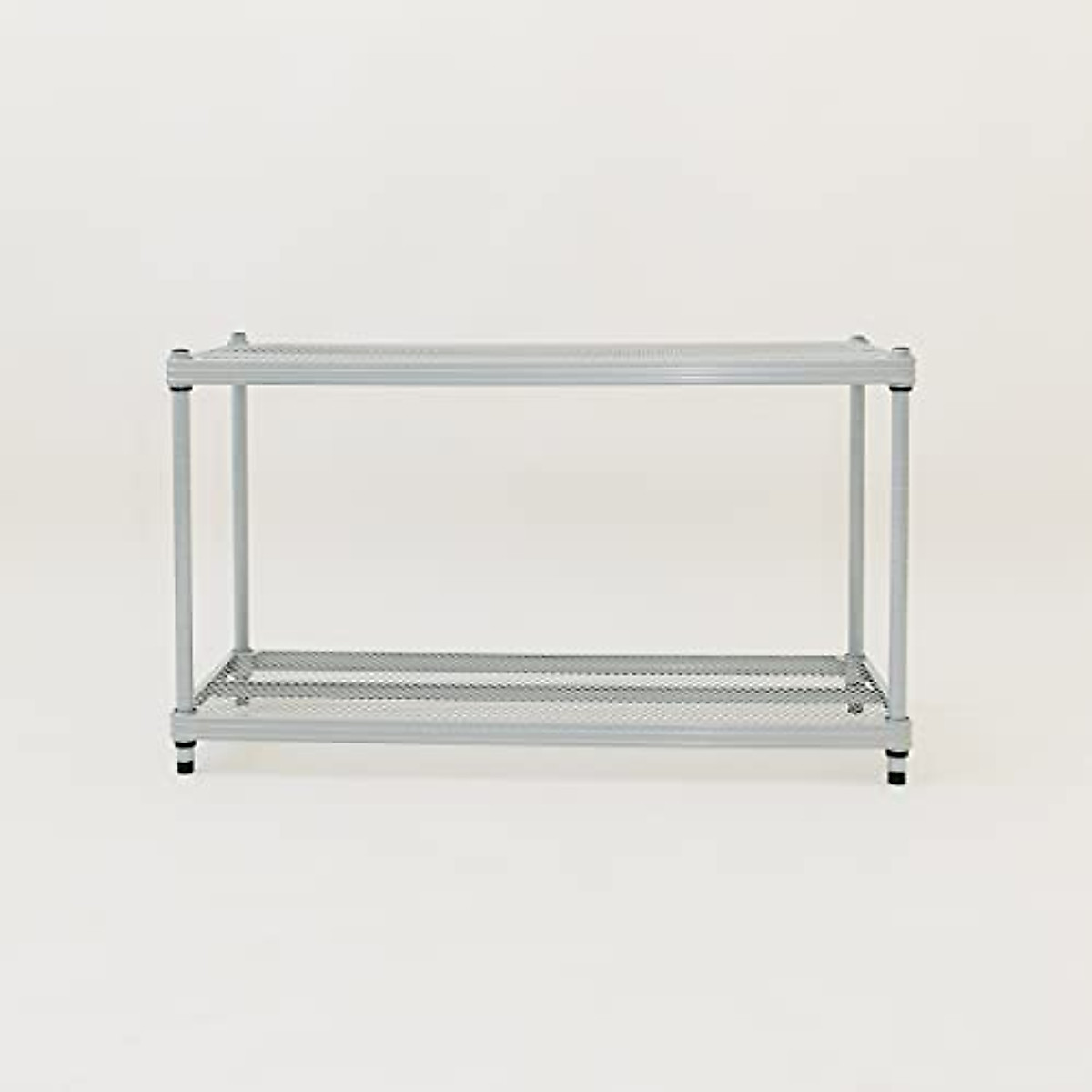 Design Ideas Meshworks 2 Tier Short Stacking Heavy Duty Metal Storage Shelving Unit, 440 Pound Capacity per Shelf, Great for Bathroom, Pantry, and Garage Storage, 31” x 13” x 17.5”