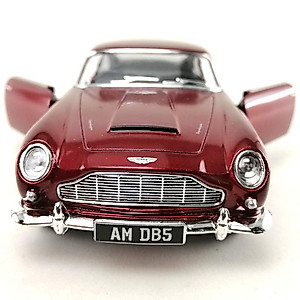 Sport Racing Classic Model Car Die-Cast 1:38 1963 Aston Martin DB5 Red Color Toy Collection Pull Back Open Door Hobby Collectible , unisex