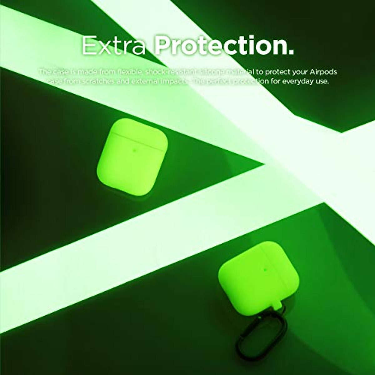 elago Silicone Protective Case Compatible with Apple AirPods 2 Wireless Charging Case, Front LED Visible, Anti-Slip Coating Inside [Patent Registered] [Neon Yellow]