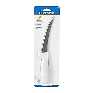 Sheffield 12780 6 Inch Boning Knife, Flexible Curved Blade Processing Knife, Prep Meat & Fish with Ease