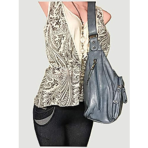 Zzfab Fashion Locking Concealed Carry Big Hobo Bag CCW Cross Body Bag with Credit Card Slots Brown