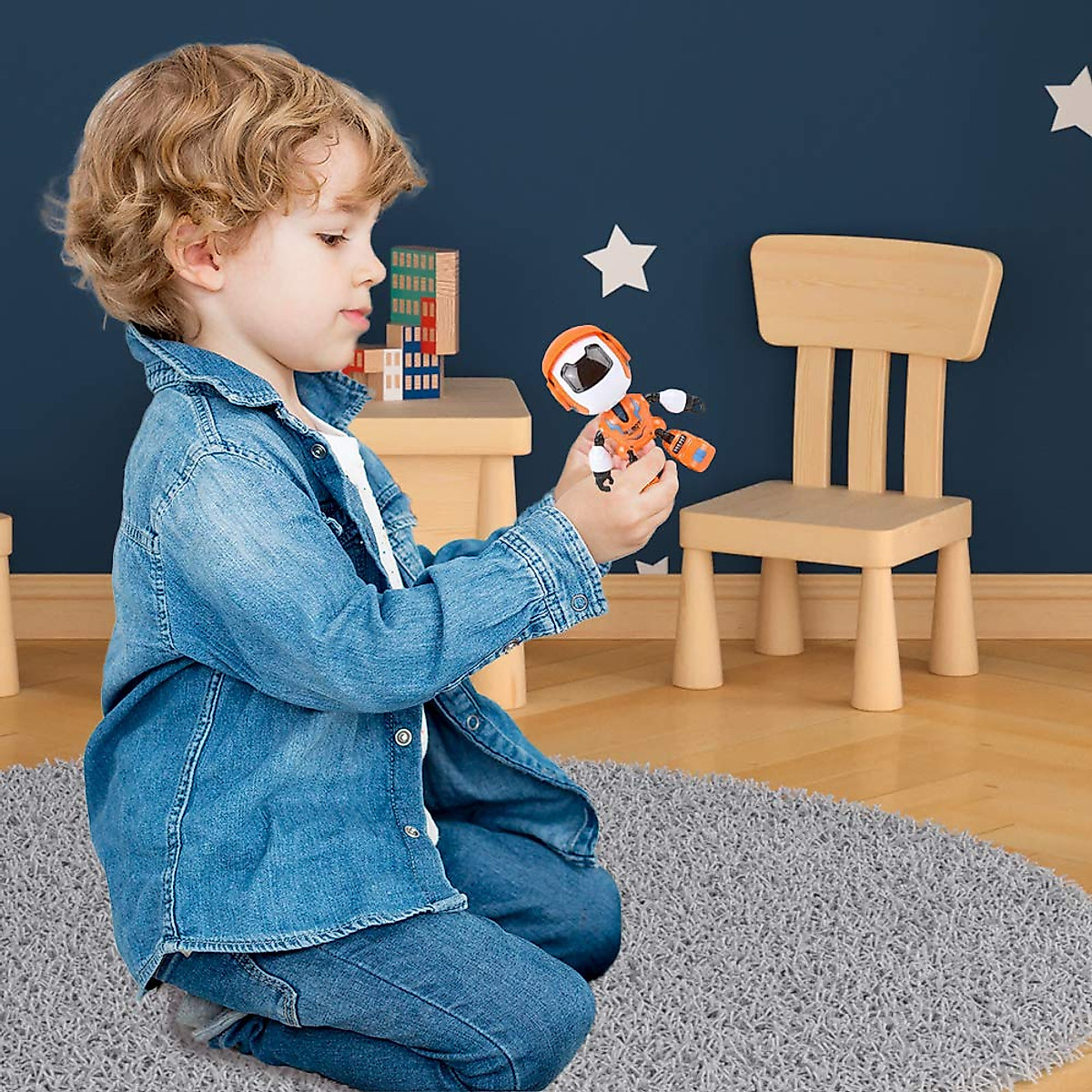 ArtCreativity Mini Robot Toy with Lights and Sounds, 1PC, LED Toy Robot for Kids with Moveable Limbs, Cool Toys for Boys and Girls, Room and Desk Décor, Great Birthday Gift Idea