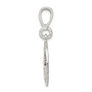 Solid 925 Sterling Silver Music Staff Charm Pendant - 22mm x 19mm