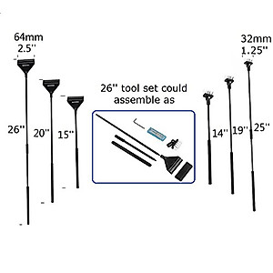 QANVEE Aquarium Algae Scraper Cleaner Brush with 10 Stainless Steel Blades for Fish Reef Plant Glass Tank 26 Inch