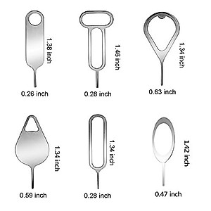 AYWFEY 16 Pieces SIM Card Removal Openning Tool Tray Eject Pins Needle Opener Ejector Compatible with All iPhone Apple iPad HTC Samsung Galaxy Cell Phone Smartphone Watchchain Link Remover