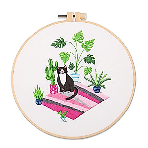 Yeerovan 3 Sets Embroidery Kit for Beginners with Stamped Pattern/Cross Stitch Kits for Craft Lover Hand Stitch,Needlepoint Kits for Adults, Color Threads