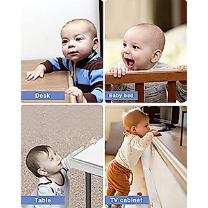Baby Proofing, Edge Protector Strip Clear, Silicone Soft Corner Protectors with Upgraded Pre-Taped Strong Adhesive, 6.6ft(2M) for Sharp Corners of Cabinets, Tables, Drawers