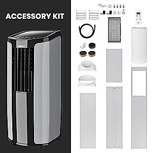 TOSOT 8,000 BTU(ASHRAE) 5,000 BTU (DOE) Portable Air Conditioner Quiet, Remote Control, Built-in Dehumidifier, Fan, Easy Window Installation Kit - Cool Rooms Up to 300 Square Feet