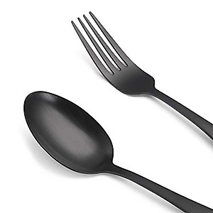 Matte Black Silverware Set, Satin Finish 20-Piece Stainless Steel Flatware set, Tableware Cutlery Set Service for 4, Utensils for Kitchens, Dishwasher Safe